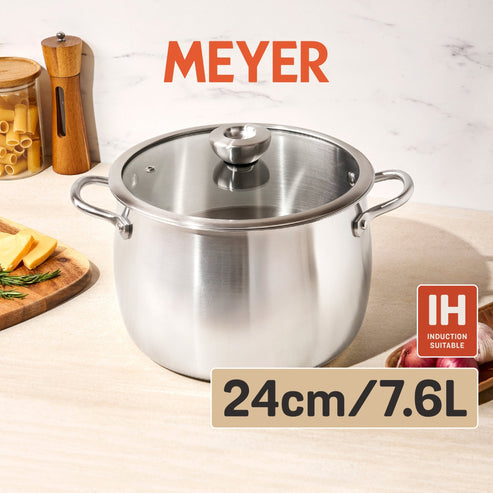 Meyer White Steel Stainless Steel Induction Stockpot With Glass Lid 24 ...