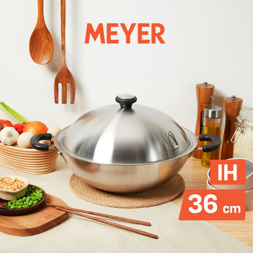 Meyer Centennial Stainless Steel 36cm Covered Wok | Cookware Brands